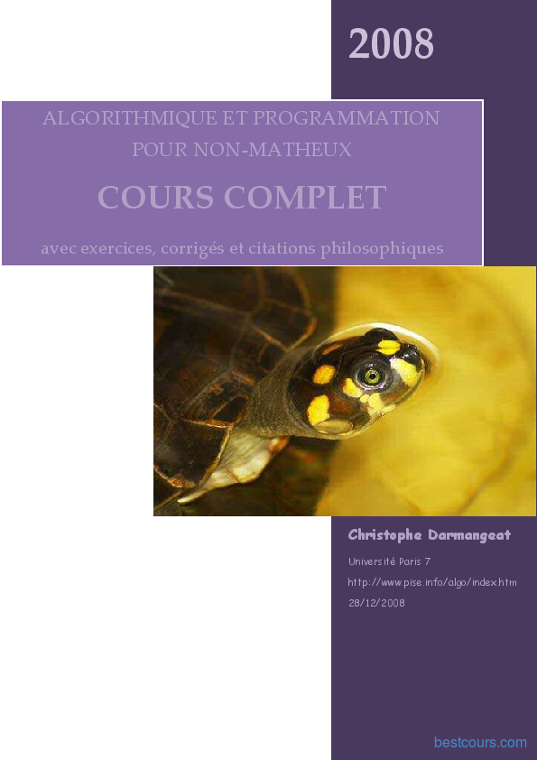 Algorithmique et Programmation | Cours Complet avec Exercices Algorithmique et Programmation | Cours Complet avec Exercices