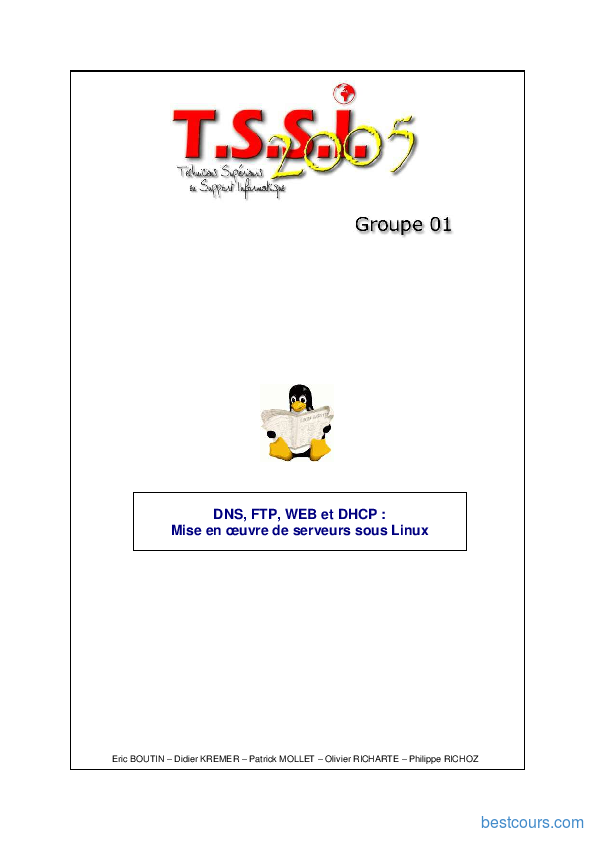 Installation serveurs DNS, FTP, WEB & DHCP sous Linux - Guide PDF Installation serveurs DNS, FTP, WEB & DHCP sous Linux - Guide PDF