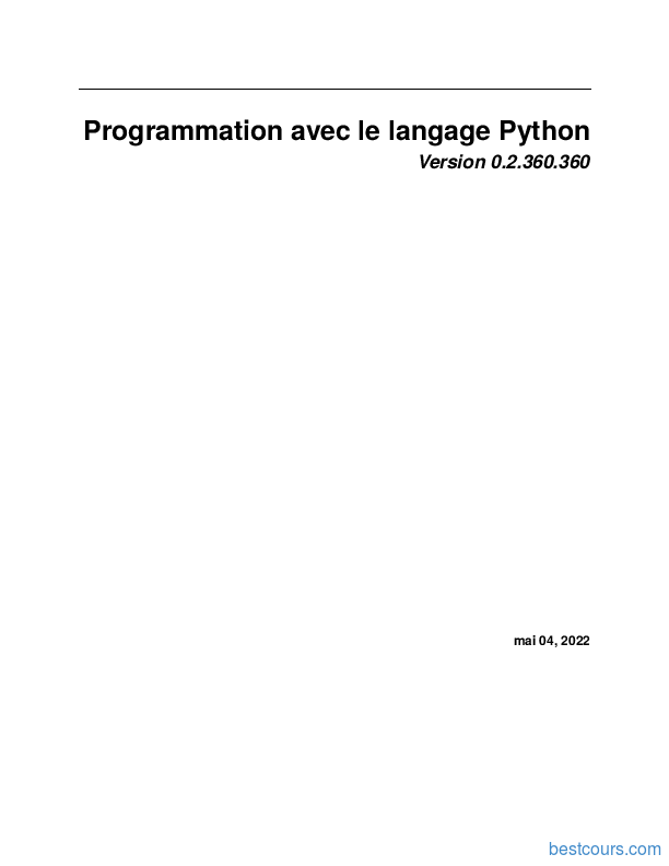 cours langage python pdf cours langage python pdf